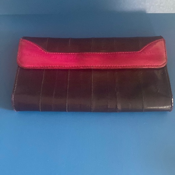 Lee Sands | Bags | Lee Sands Purple Fuchsia Eel Skin Wallet | Poshmark